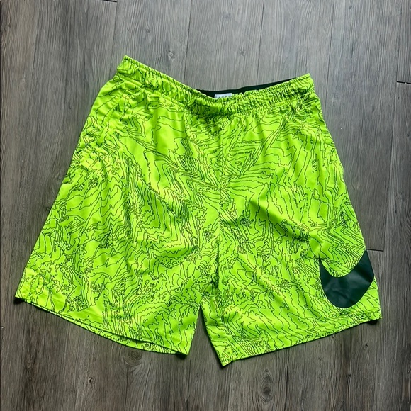 Shorts | Neon Green Athletic Shorts With Logo | Poshmark